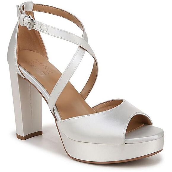 Naturalizer | Shoes | Naturalizer Womens Melody White Satin Ankle Strap ...